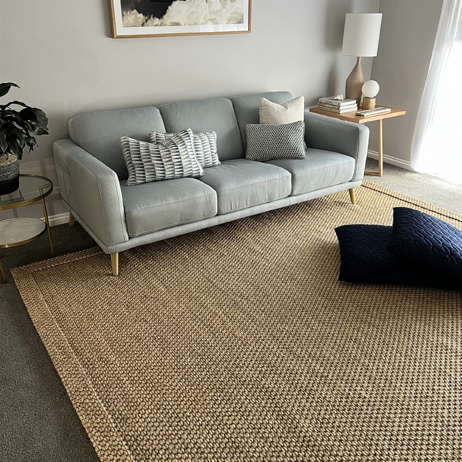 Floorspace - Gallery - Heavy Rustic River Rock Sisal Rug With Self Edge ...